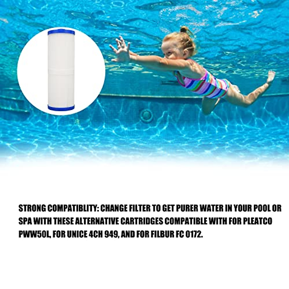 RvSky Garden Supplies Pool Filter Polyester Mesh Children's SPA Filter Element Replacement for Pleatco PWW50L