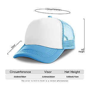 Generic Custom Hats Custom Dad Hat Add Text Logo Photo Adjustable Classic Outdoor Sports Custom Hat for Men Light Blue Mesh Hat
