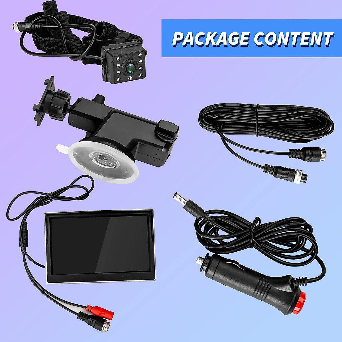 EMSIKC 5 Inch AHD Baby Car Mirror,1080P Sucker Bracket Monitor Display with Infrared Night Vision Function Baby Car Camera,View Infant in Rear Facing Seat with 150°Wide View