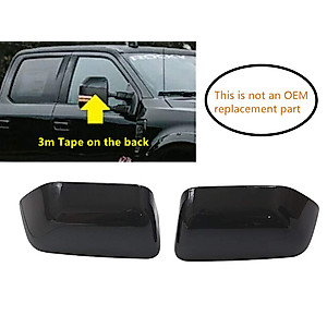 eLoveQ Gloss Black Top Half Mirror Cover Covers For 2017-2019 Ford F-250 F-350 F-450 SuperDuty (DO NOT FIT F-150)