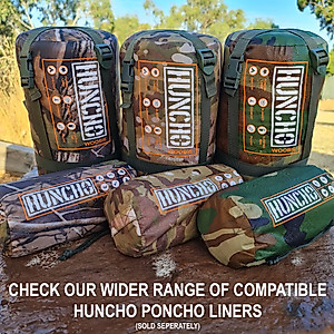 Rain Poncho for Men with Carry Pack - Waterproof Camo Ponchos for Adults with Hood, Extended Back, Adjustable Ventilation