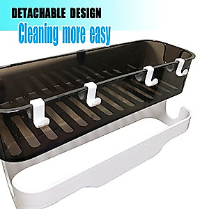 Potenco Shower Caddy Shelf Organizer Storage 2 Pack, Wall Adhesive Shower Holder for Shampoo No Drilling, Rustproof Storage Rack Shower Shelf Suction Removable for Bathroom Kitchen Bedroom