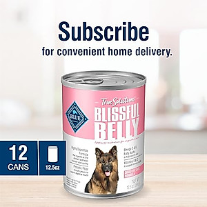 Blue Buffalo True Solutions Blissful Belly Wet Dog Food, Digestive Care Formula, Helps Maintain Stool Quality, 12.5-oz. Cans (12 Count)