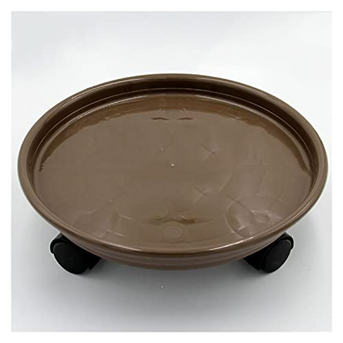 Cute Furniture Wooden Display Stands Heavy Duty Plant Stand with Wheels, Round Plant Caddy On - Outdoor Flower Pot Rack On Rollers - Indoor Dolly Holder Rolling Tray Coas