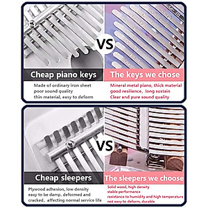 Ylliesy Kalimba 17 Keys Thumb Piano Butterfly pattern Hand Rest Curve Design Colorful Mahogany body and Fillet standard C tune Musical Instrument Gifts for Kids Adult Beginners Easy to Learn