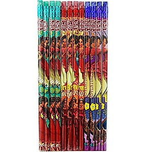 12 Disney Elena of Avalor Wooden Pencil Cartoon Character Authentic Licensed School Party Bag Fillers