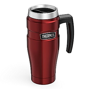 THERMOS Stainless King Vacuum-Insulated Travel Mug, 16 Ounce, Cranberry