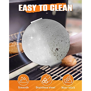 BS-VOG Burger Press, 6 Inch Round Burger Smasher for Griddle with Anti-Scald Handle, Non-Stick Smooth Stainless Steel Hamburger Press, Grill Press for Flat Top Grill Cooking, Gift Package