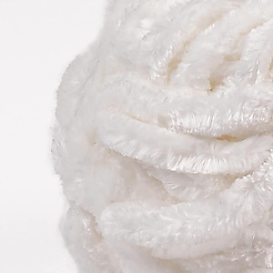 Crafted By Catherine Luxe Velvet Solid Yarn - 4 Pack (300 g / 10.5 oz, 98 Yards Each Skein), White, Gauge 6 Super Bulky