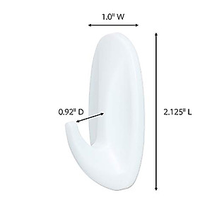 Command Small Designer Hooks, White, 2-Hooks, 4-Strips, 6-Pack, Organize Damage-Free