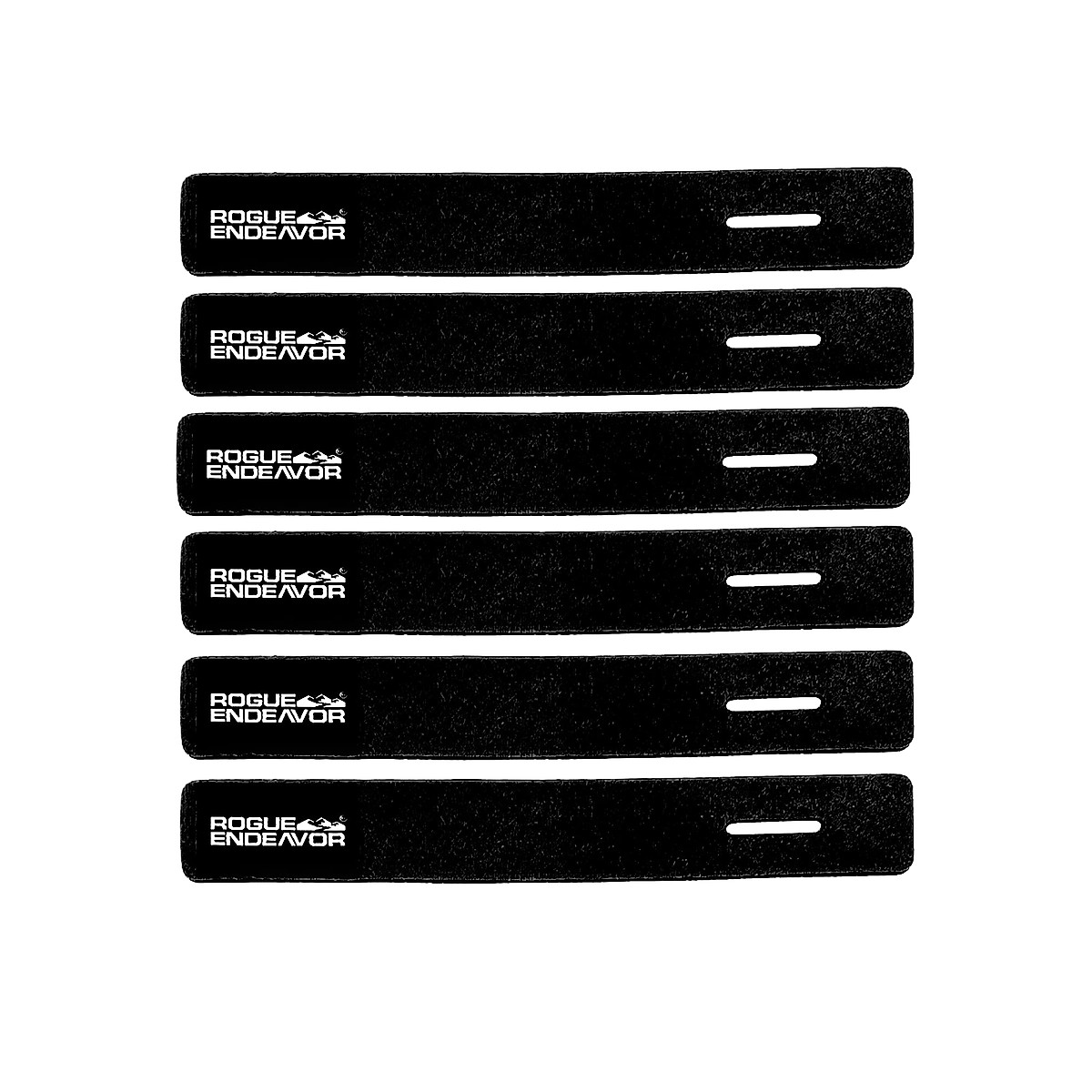 Rogue Endeavor Fishing Rod Wrap, Premium Neoprene Lined (Pack of 6) (Black)