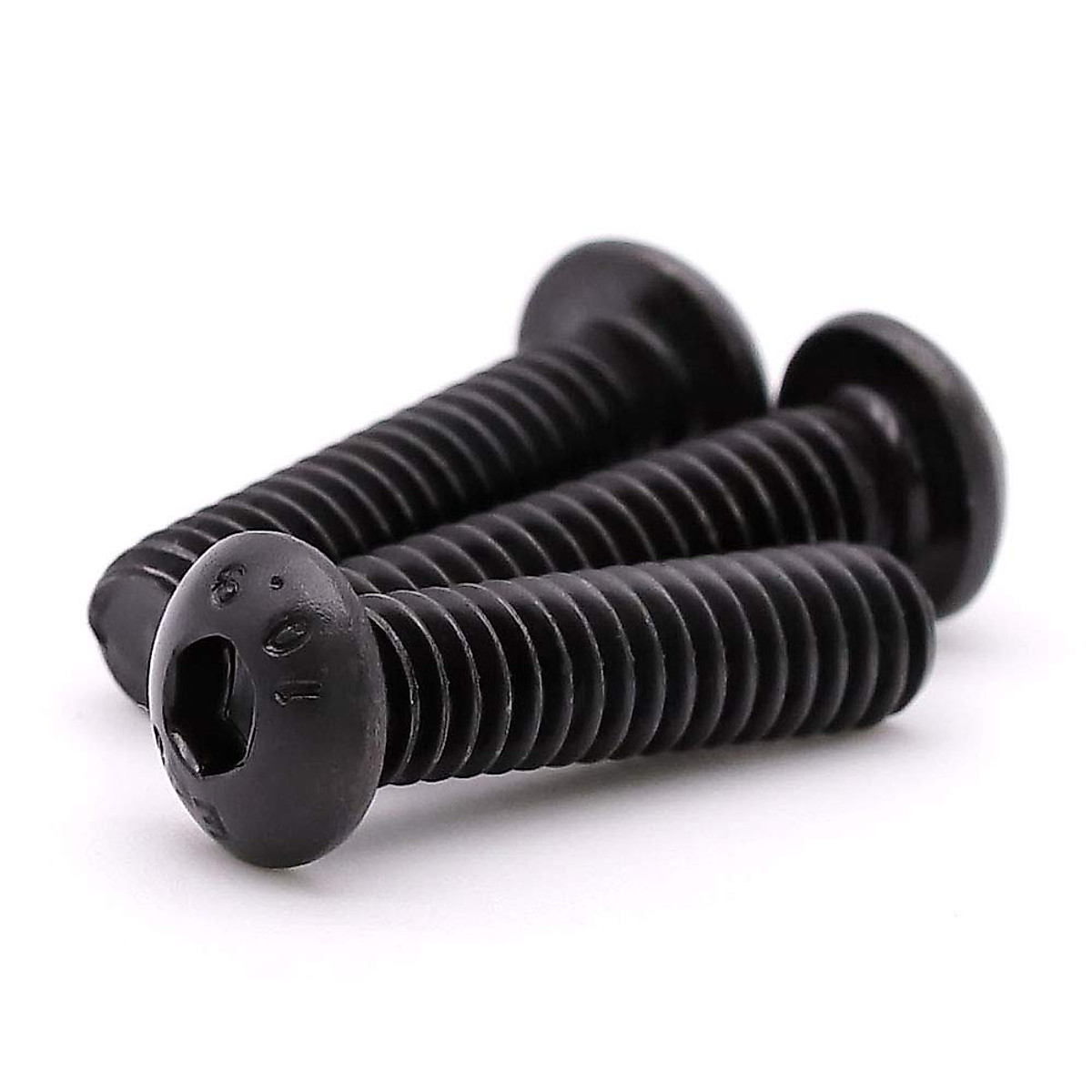 M6-1.0 x 25mm Button Head Socket Head Cap Screws, Grade 10.9 Alloy Steel, Allen Hex Drive, Full Machine Thread, Black Oxide Finish, 25 PCS