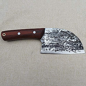 LICAIDAO Chinese kitchen knife Manual forging Kitchen Knife Chef's Meat Cleaver Vegetable Cutter with High Carbon Clad Steel（Mini section）