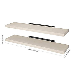 Bestar Universel 12W Set of 48W x 12D Floating Shelves in Natural Yellow Birch