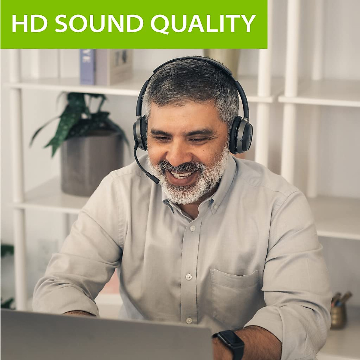 Avantree Alto Clair aptX HD Bluetooth 5.0 Headset with Microphone, Mute Function, Clear Talking, Hi-Fi Music, Low Latency, Wireless Headphones with Charging Base for Computer, PC, Laptop, Skype, TV