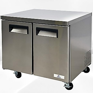 Under Counter Freezer 36" Stainless Steel Commercial Freezer NSF 2 doors 2 shelves, capacity 8 cuft 0°F to -8°F 115V/60HZ Restaurant- UUC36F