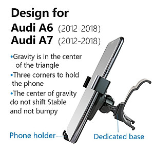 LUNQIN Audi 2012-2018 A6 A7 S6 S7 RS6 RS7 Allroad Car Phone Holder Auto Accessories Navigation Bracket Interior Decoration Mobile Cell Phone Mount