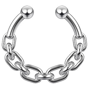 Evonix 16g Fake Septum Nose Ring Piercing Jewelry Hoop Nostril Solid Brass Rhodium-Plated Cute Boho Faux