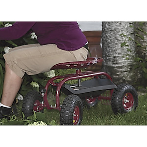 Ironton Rolling Garden Seat with Turnbar