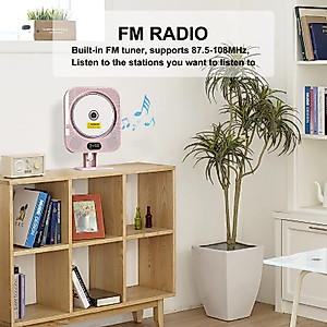 Kpop Pink CD Player Desktop/Wall,Wired Cute CD Music Player Gift for Kids with Bluetooth Speakers,CD Players for Home with Remote Control with LED Support Copy/FM Radio/Alarm Clock/CD/USB/TF/AUX