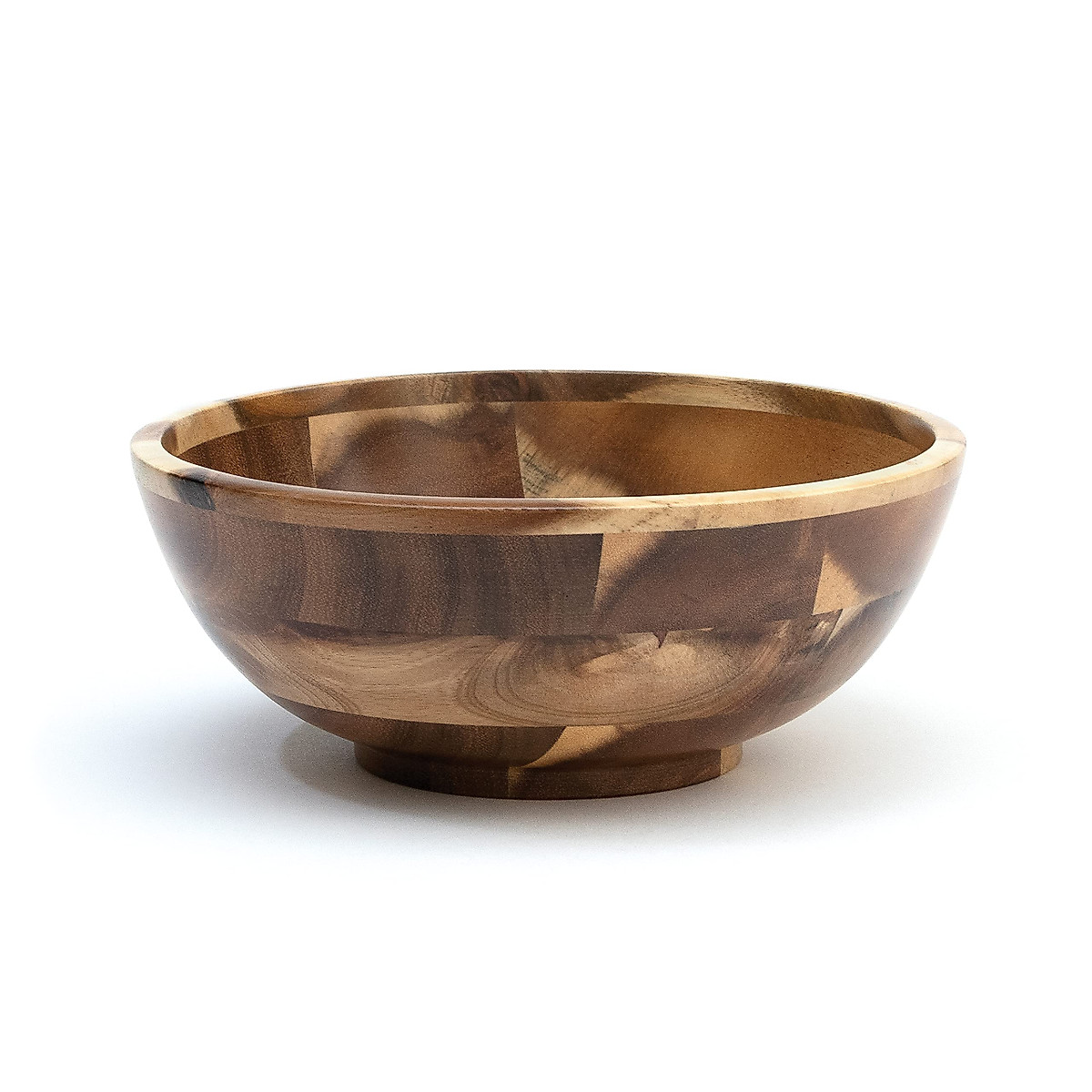 Lipper International Acacia Footed Round Flared Serving Bowl for Fruits or Salads, Small, 7" Diameter x 3" Height, Single Bowl