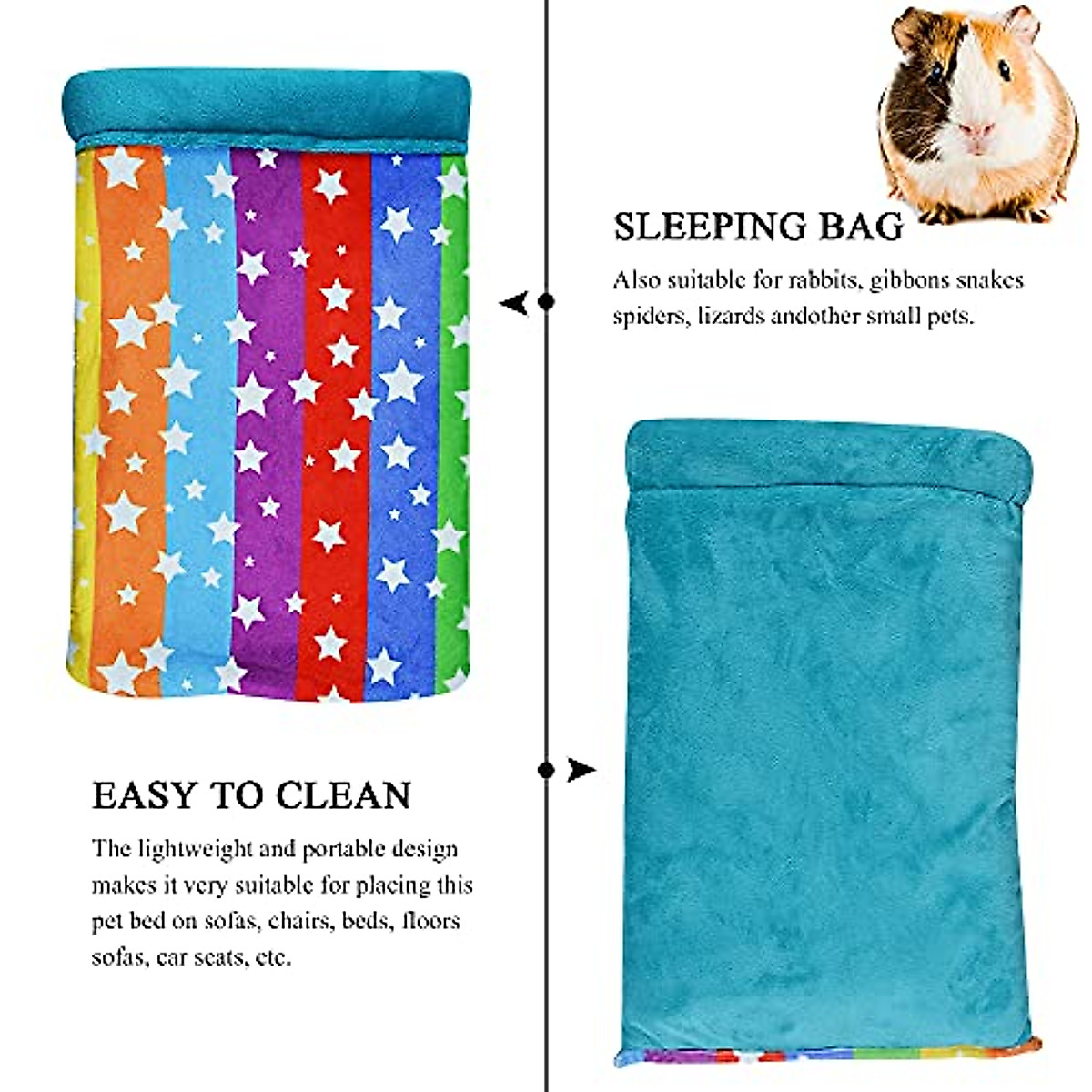 HOMEYA Hamster Sleeping Bag, Small Pet Animals Soft Flannel House Bed Nest Hideout Pouch Sack Sleeping Bed for Hedgehog Squirrel Bunny Guinea Pig Rat Warm Cage Decor Accessory (14 * 11 inch)