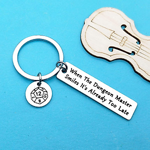 Xiahuyu Keychain Gift for Dungeon Master for DM Gift When The Dungeon Master Smiles It's Already Too Late Keychain Dungeons and Dragons Gift RPG Gift Gamer Gift for Dungeon Masters Fans Gift