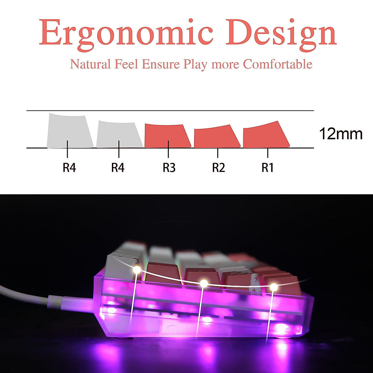 Uuoeebb PBT Keycaps, Heat Sublimation 104 PBT Keycap OEM Key Set for MX Switches Mechanical & Optical Gaming Keyboard (Sakura)