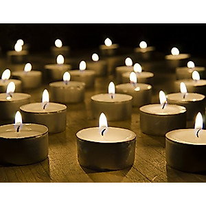 Greenco Value Pack Unscented Non-Drip Tealight Candles in Metal Cups, Pack of 100 – White