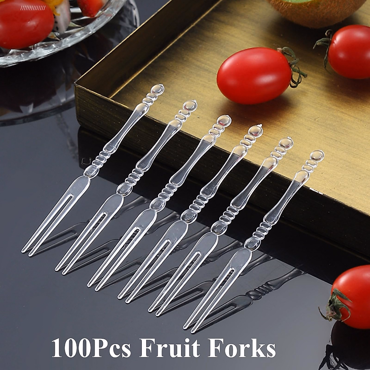 Generic 3-in-1 Watermelon Fork Slicer Cutter, 104Pcs Watermelon Forks Cutter Slicer Tool Kit, Stainless Steel Watermelon Melon Baller Scoop Popsicle Cutter Tool Knife Fruit Forks for Camping Kitchen