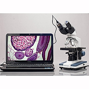 AmScope MD35 0.3MP Digital Microscope Camera for Still and Video Images, 40x Magnification, Eye Tube Mount, USB 2.0 Output, Includes Software