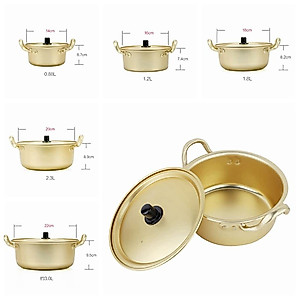 Korean Style Ramen Noodles Pot Aluminum Soup Pot with Lid Kitchen Tools Fast Cooking Pot Noodle Pot(14CM)