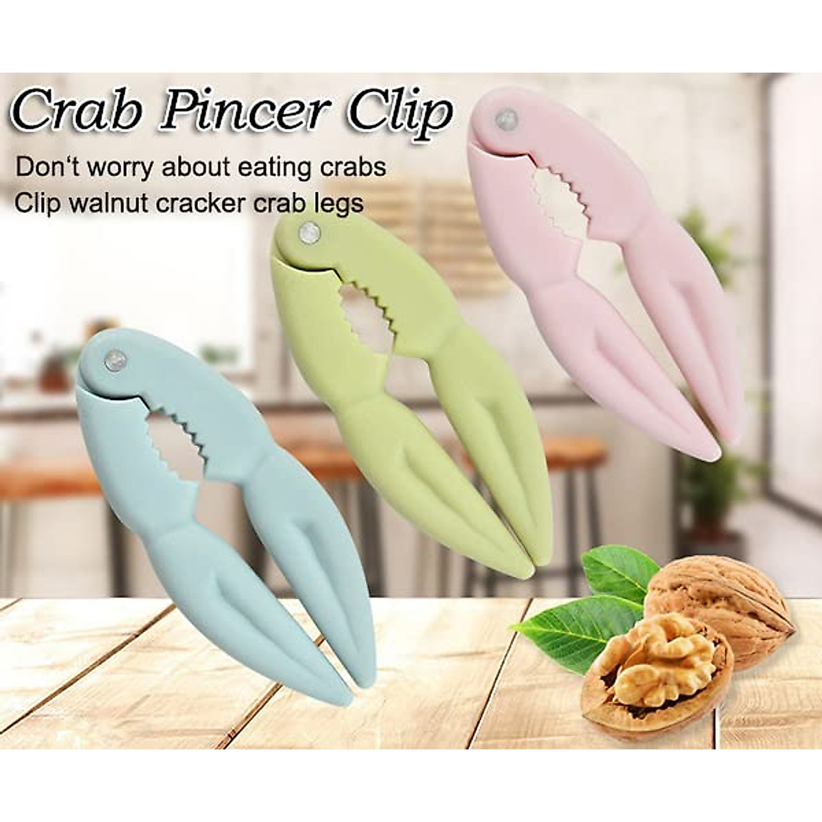 AKOAK 1 Count Creative Crab Crackers Sheller Home Convenient To Eat Crab Tools Walnut Nut Sheller Multifunctional Kitchen Seafood Tools (Pink)