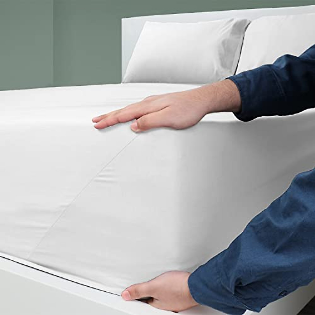 Martex 225 Thread Count Cotton Rich Bed Brushed Cotton Blend Super Soft Finish Easy Care Machine Washable Wrinkle Resistant Bedroom Guest Room 4 piece Sheet Sets, Full, White