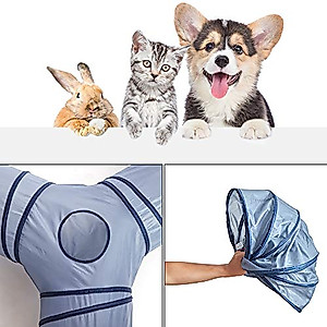 SunStyle Home Cat Tunnels for Indoor Cats 3 Way Play Toy Kitty Tunnel Peek Hole Toy with Ball for Cat Tube Fun for Rabbits Kittens and Dogs