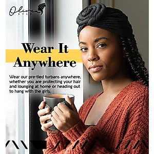 Olivia Sylx African Turban - Top Knot Turban & Pretied Head Wraps for Women - Stylish Head Turbans for Women Fashion