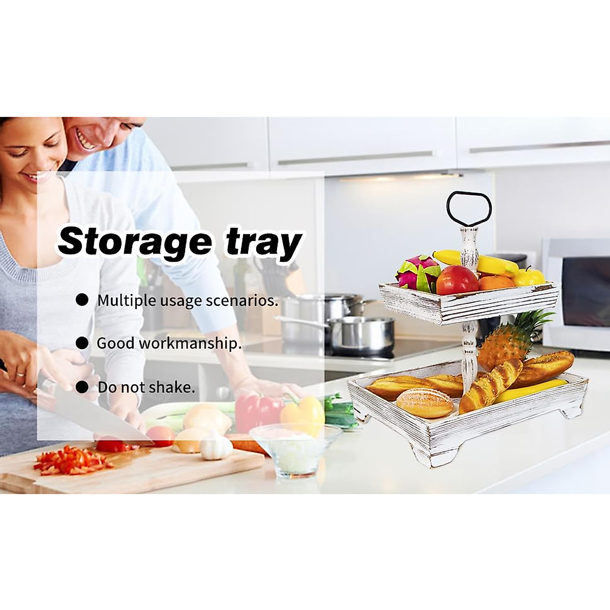 Tier Tray Decor Stand - Tiered Design for Dining Tables, Seasonal Decoration for Family Gatherings, Suitable for Halloween & Christmas