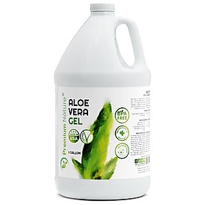 Premium Nature Pure Aloe Vera Gel For Face & Dry Skin, Sunburn Relief, Aloe Vera Gel for Skin Moisturizer Aloe Vera Gel from Aloe Vera Plant Aloe Vera Gel for Hair Aloe Gel 1 Gallon