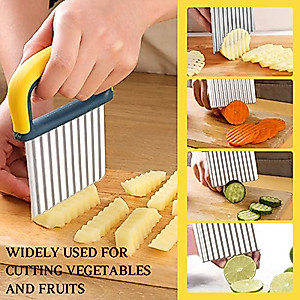 YGDZ Wavy Crinkle Cutter, Stainless Steel Wavy Knife Crinkle Cutting Tool Chopper Cutter for Veggies, Two Pack