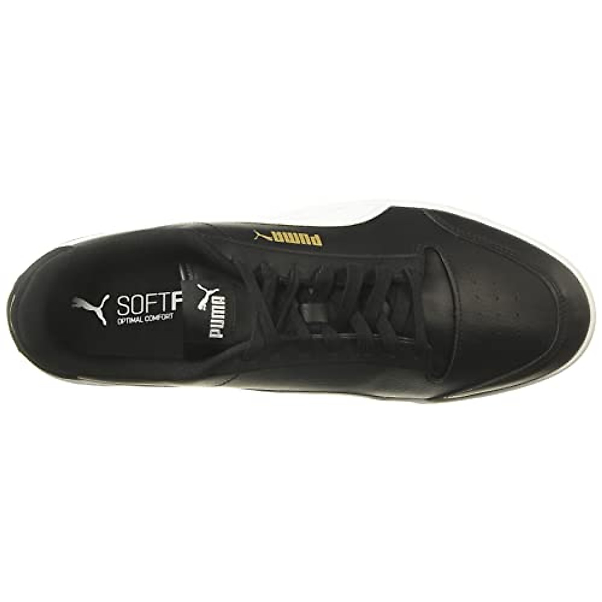 PUMA Mens Shuffle Sneaker, PUMA Mens Black-PUMA Mens White-PUMA Mens Team Gold, 10.5