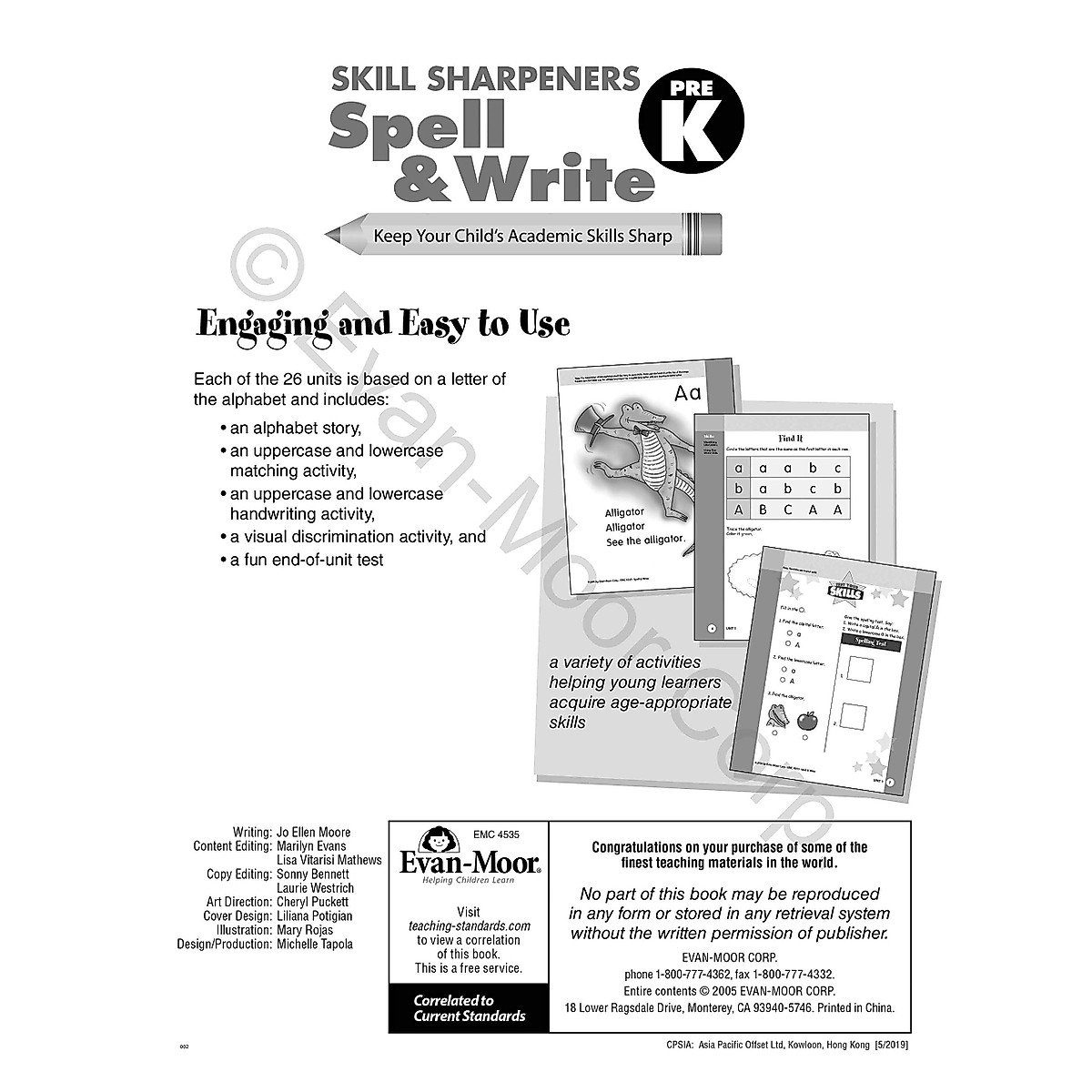 Skill Sharpeners Spell & Write, Pre-K