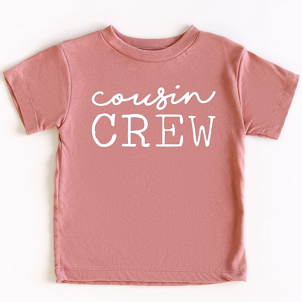 Olive Loves Apple Cousin Crew Cursive T-Shirts and Bodysuits for Baby and Toddler Fun Family Matching Outfits White on Mauve Bodysuit 6 Months