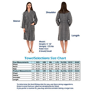 TowelSelections Womens Robe, Kimono Bathrobe for Women, 100% Cotton Knee Length Terry Cloth Robes for Women X-Large/XX-Large Ice Pink