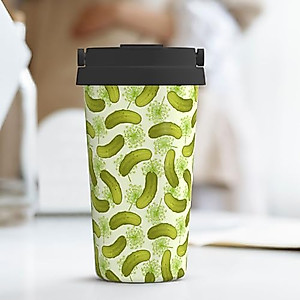 WANGXUEE Sushi Dill Pickles Print 500ml Stainless Steel Travel Tumbler Double Wall Vacuum Insulated Coffee Mug