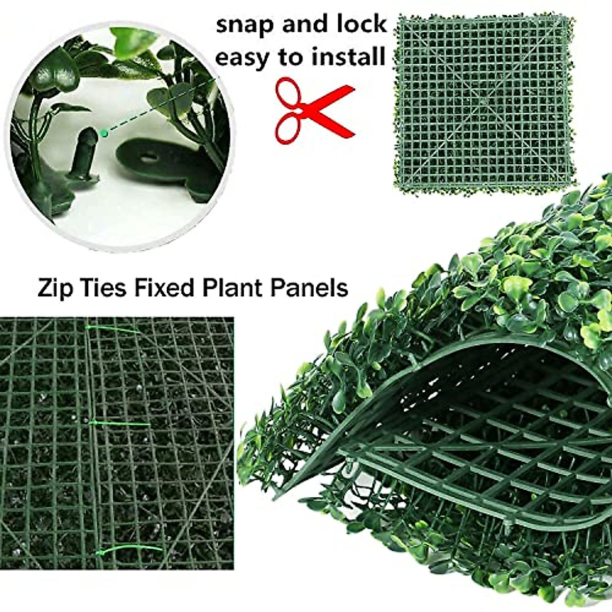 uyoyous 12PCS Grass Wall Panels 24x16 Inch Artificial Boxwood Hedges Mat Grass Backdrop Fence Screen Privacy Greenery Panel Indoor Outdoor Decor for Garden Backyard Patio Party, 31 Sq.ft