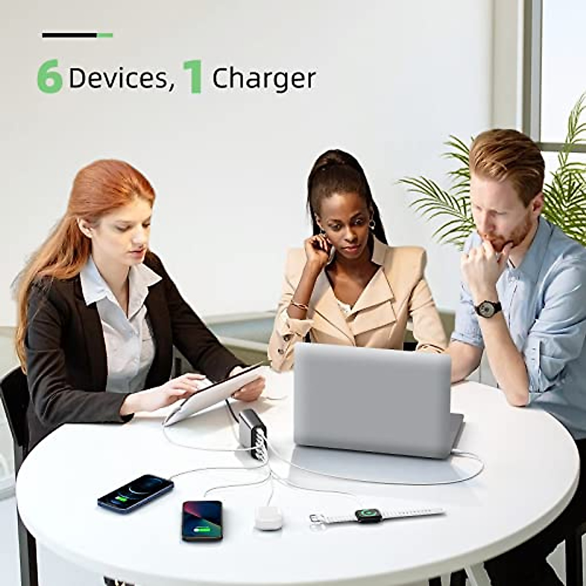 USB C Charger,155W USB C Charging Station Laptop Charger 6-Port Portable USB C Wall Fast Charger USB C Power Adapter for MacBook Pro/Air,iPad Pro,iPhone 14/13/Mini/Pro/13Pro Max/12 Samsung Galaxy Note