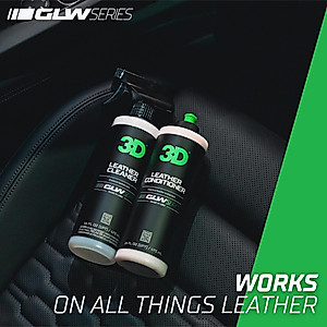 3D Leather Conditioner for Car, GLW Series | Restore, Condition, Protect | UV Protection | Conditions Leather Seats, Furniture, Boots, Apparel | DIY Car Detailing | 16 oz
