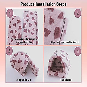 neolun Rat Bed Ferret Rodent Hammock Bed Hideout Cage Accessories Toy Bed for Guinea Pig Chinchilla Hedgehog Sugar Glider (Pink)