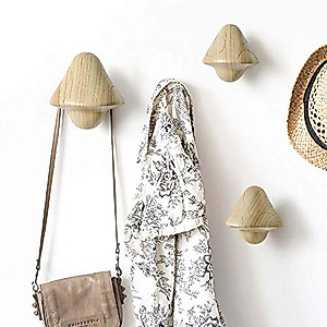 Trendy Moon Resin Mushroom Coat Wall Hooks Set of 4- Premium Creative Wall Mounted Mushrooms Decorative Art Hat Towel Bag Hanger Gift for Living Room, Bedroom, Hallway