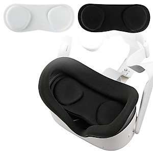(2 Pack) Seltureone Compatible for Quest 2 VR Lens Protect Cover Dust Proof Cover, Washable Protective Sleeve, Black, White
